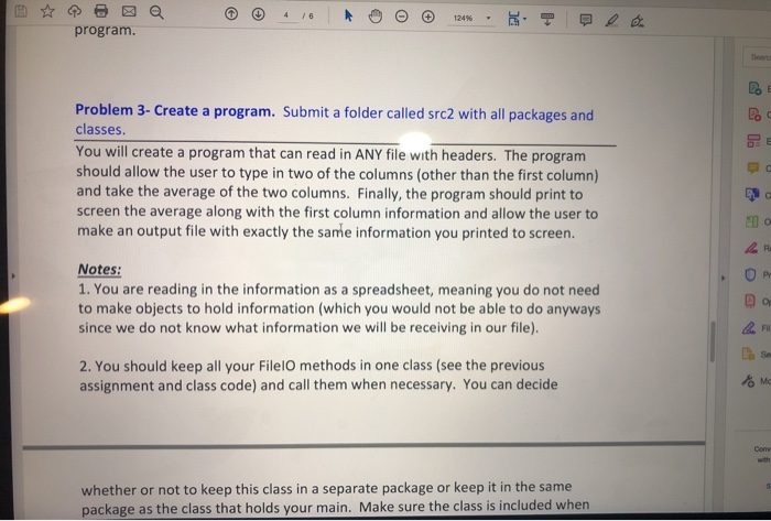 Solved program. Problem 3- Create a program. Submit a folder | Chegg.com