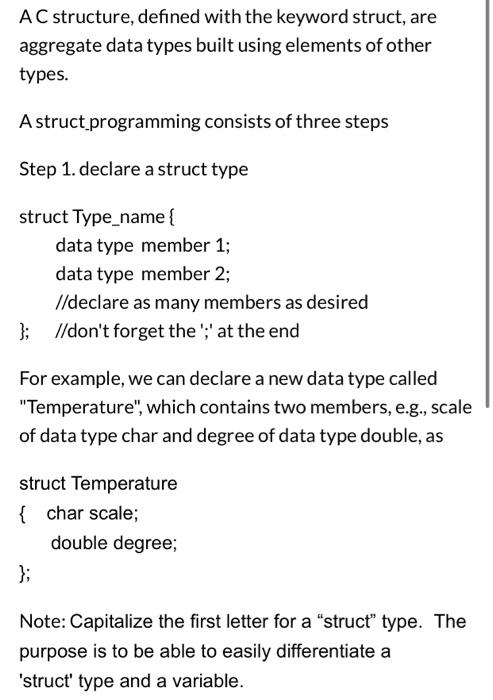[solved] A C Structure Defined With The Keyword Struct A