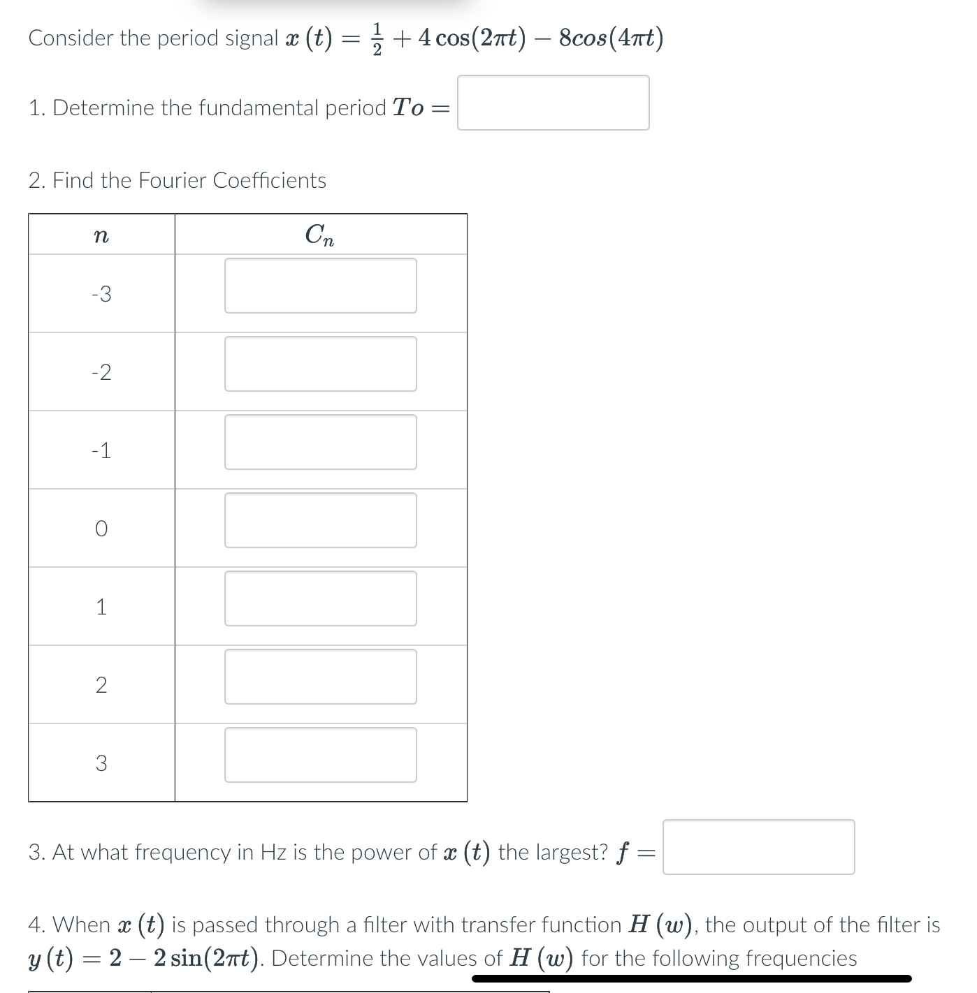 Solved Consider the period signal | Chegg.com