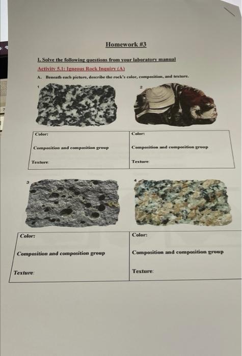 Solved Homework A3 1. Solve the following questinas from | Chegg.com