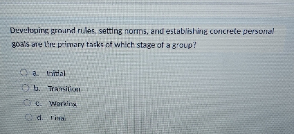 Solved Developing ground rules, setting norms, and | Chegg.com