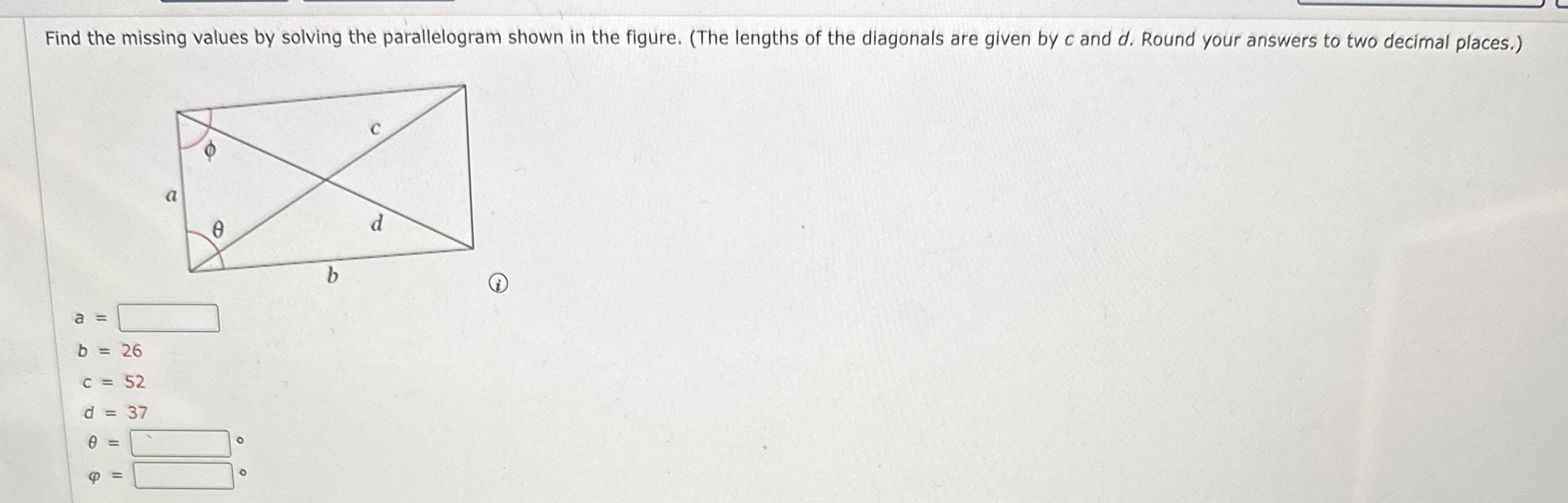Solved Find the missing values by solving the parallelogram | Chegg.com