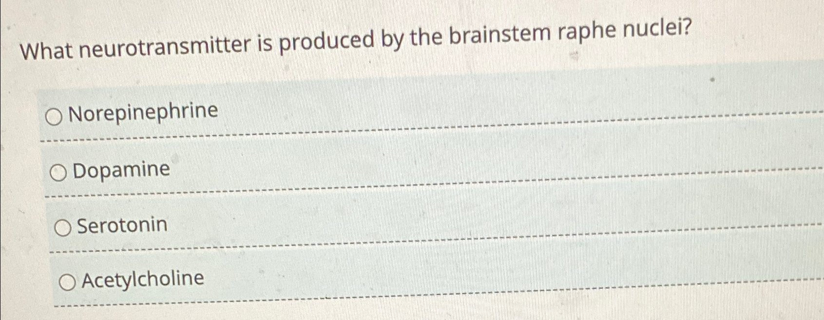 Solved What neurotransmitter is produced by the brainstem | Chegg.com
