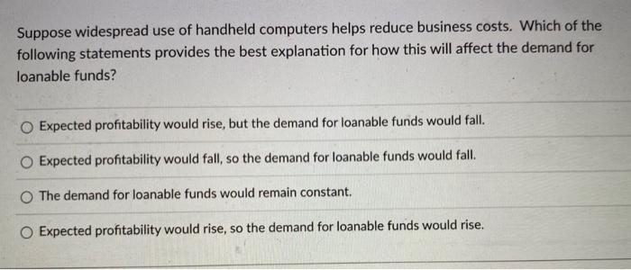 Solved Suppose widespread use of handheld computers helps | Chegg.com