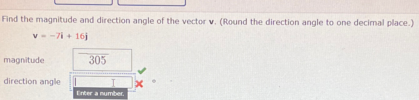 Solved Find the magnitude and direction angle of the vector | Chegg.com