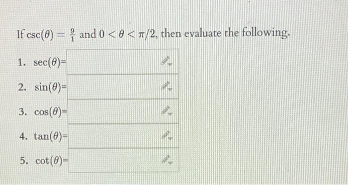Solved If csc(0) = î and 0 | Chegg.com