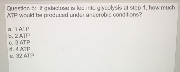 Solved Question 5: If galactose is fed into glycolysis at | Chegg.com