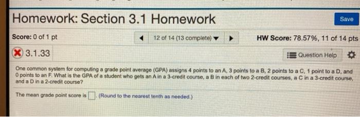 Solved Homework Section 3 1 Homework Save Score 0 Of 1 Pt