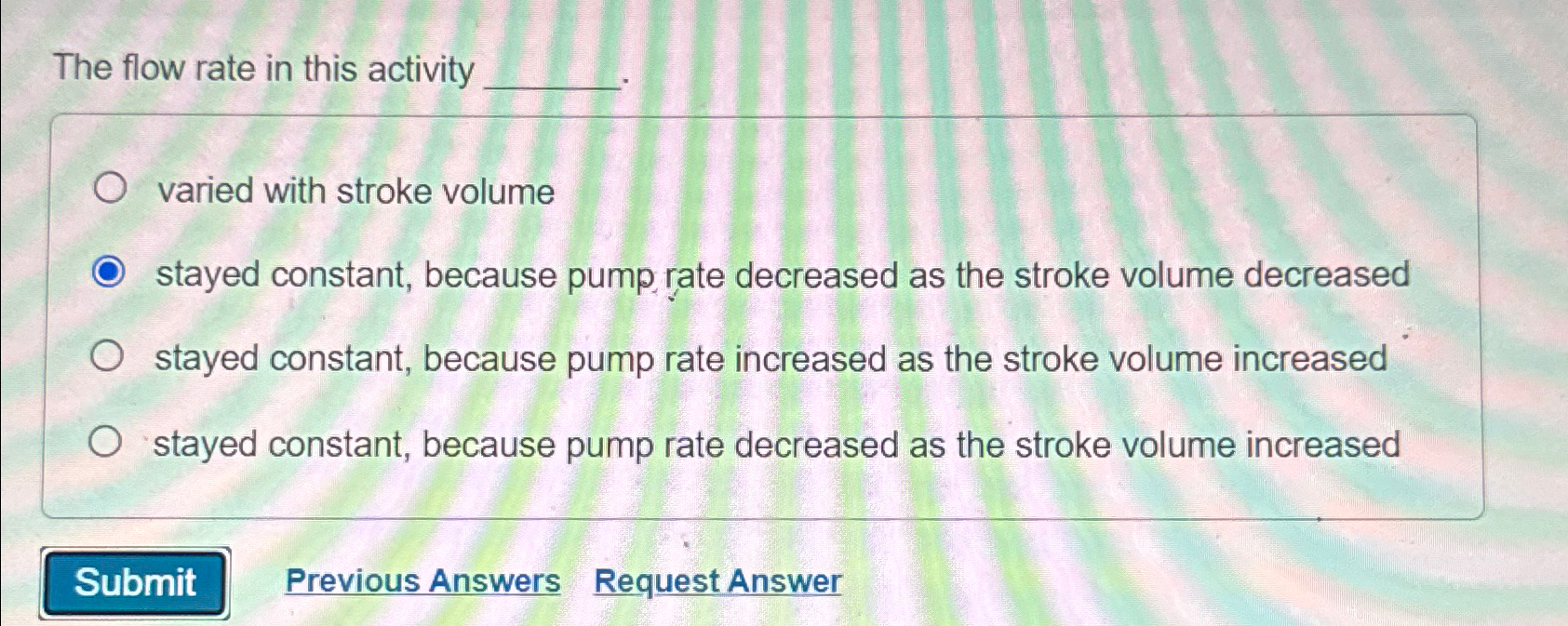 Solved The flow rate in this activityvaried with stroke | Chegg.com
