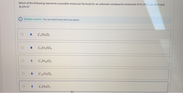 Solved Which of the following represent a possible molecular | Chegg.com