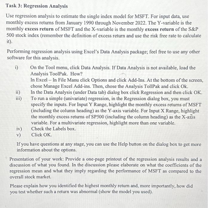 Solved Task 3 Regression Analysis Use Regression Analysis