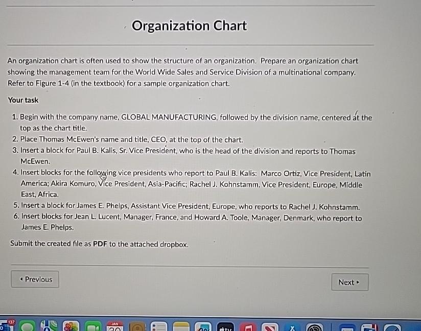 Solved Organization ChartAn organization chart is often used | Chegg.com
