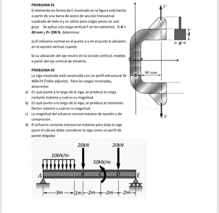 PROBLEM #1The C-shaped member shown in the figure is | Chegg.com