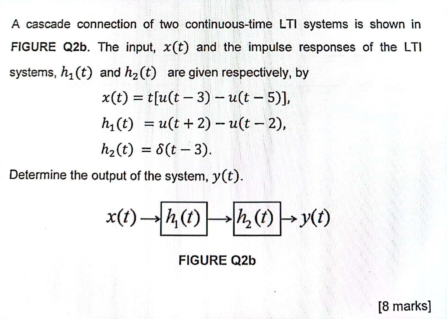 Solved A cascade connection of two continuous-time LTI | Chegg.com