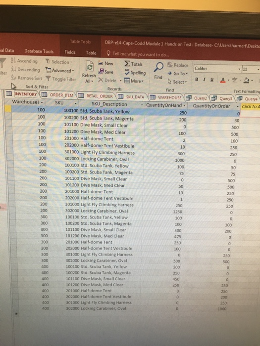 Solved Instructions: Using the DBP-e14-Cape-Codd.accdb file, | Chegg.com