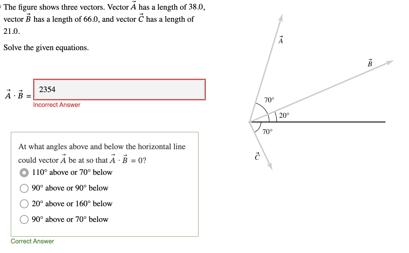 Solved At what angles above and below the horizontal | Chegg.com