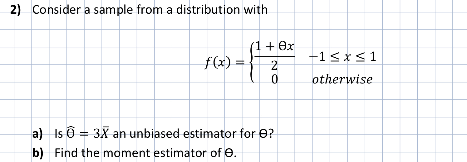 Solved Consider a sample from a distribution | Chegg.com