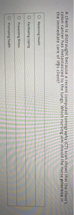 Solved A client is distraught because a recent computed | Chegg.com