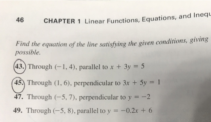 Solved 46 CHAPTER 1 Linear Functions, Equations ear | Chegg.com