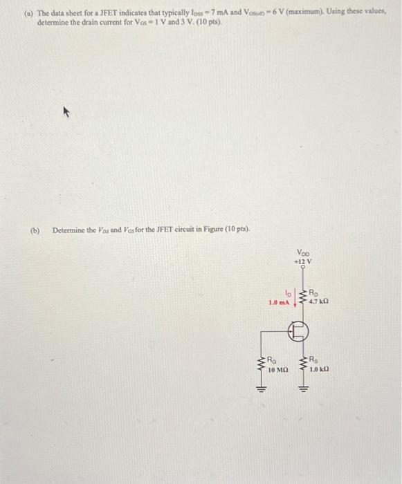 Solved (a) The data sheet for a FET indicates that typically | Chegg.com