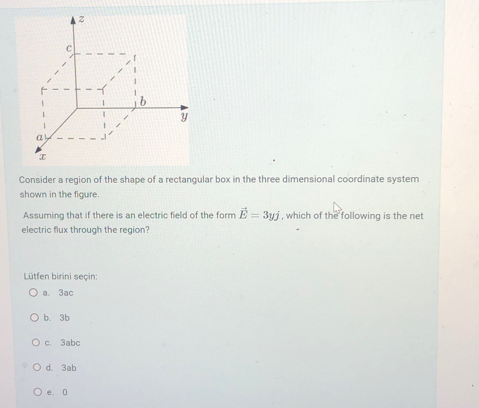 Solved Consider a region of the shape of a rectangular box | Chegg.com
