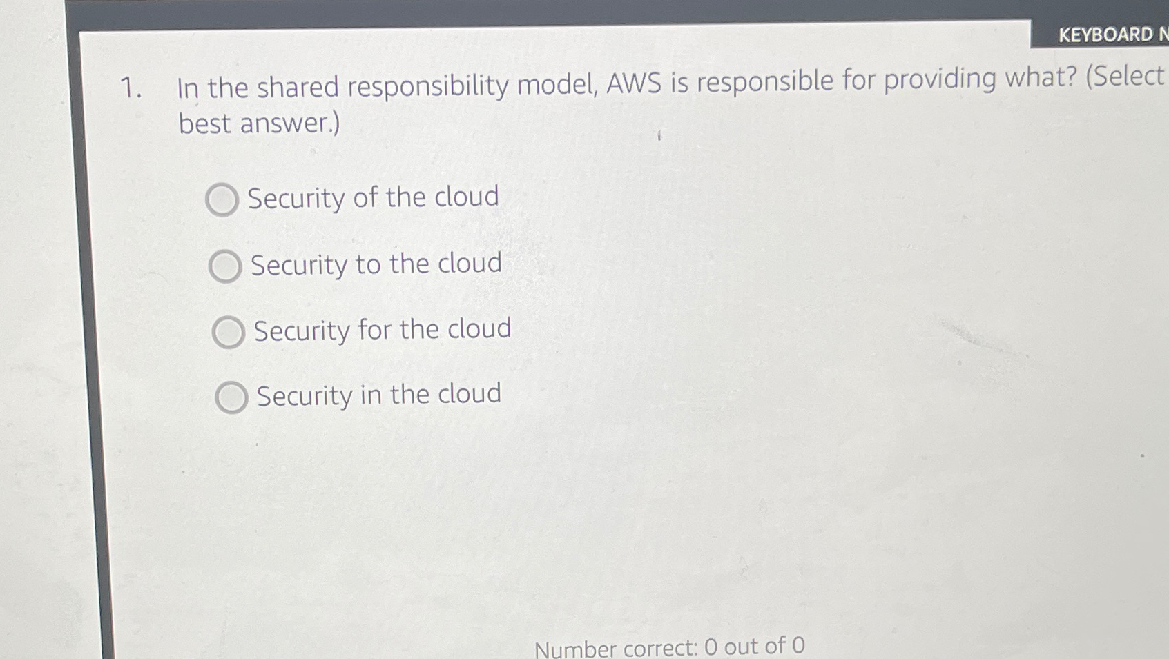 Solved In the shared responsibility model, AWS is | Chegg.com