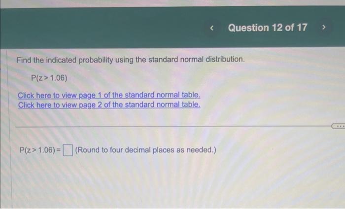 Solved Find the indicated probability using the standard | Chegg.com