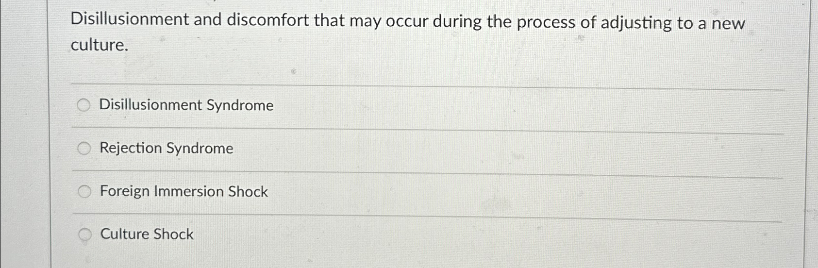 Solved Disillusionment and discomfort that may occur during | Chegg.com