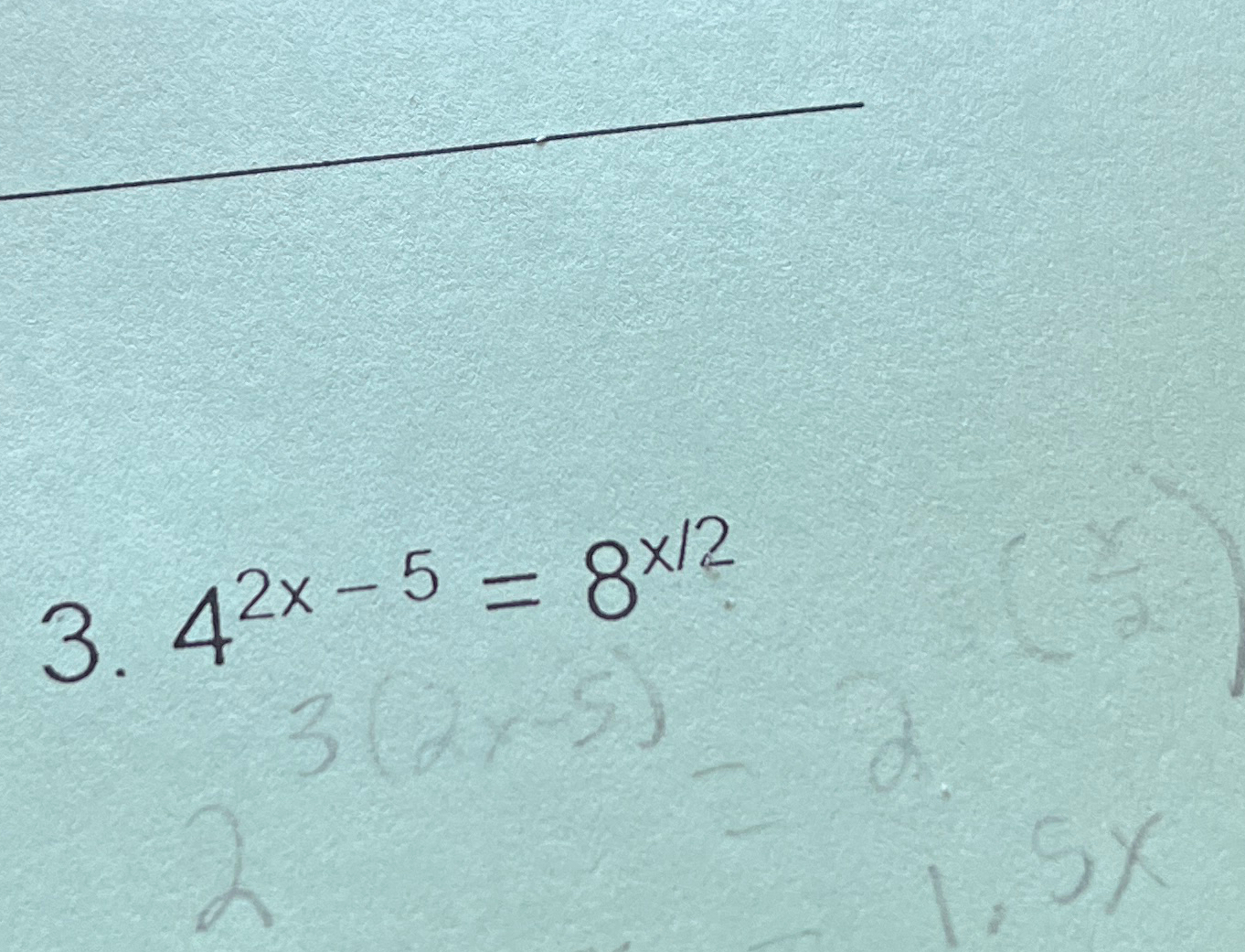 Solved 42x-5=8x2 ﻿Solve Exponential equation | Chegg.com