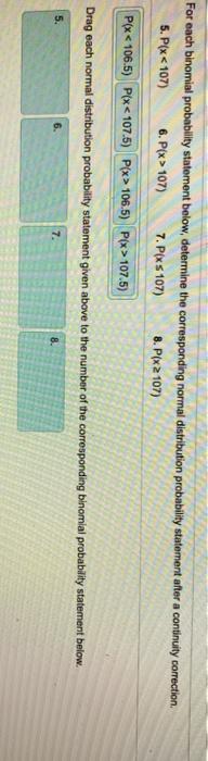 Solved For each binomial probability statement below, | Chegg.com