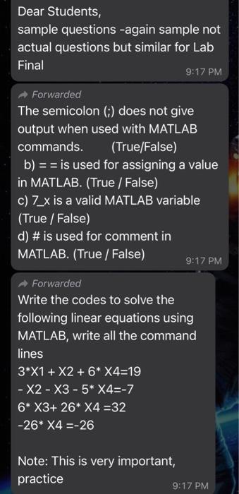 Solved Dear Students, sample questions -again sample not | Chegg.com