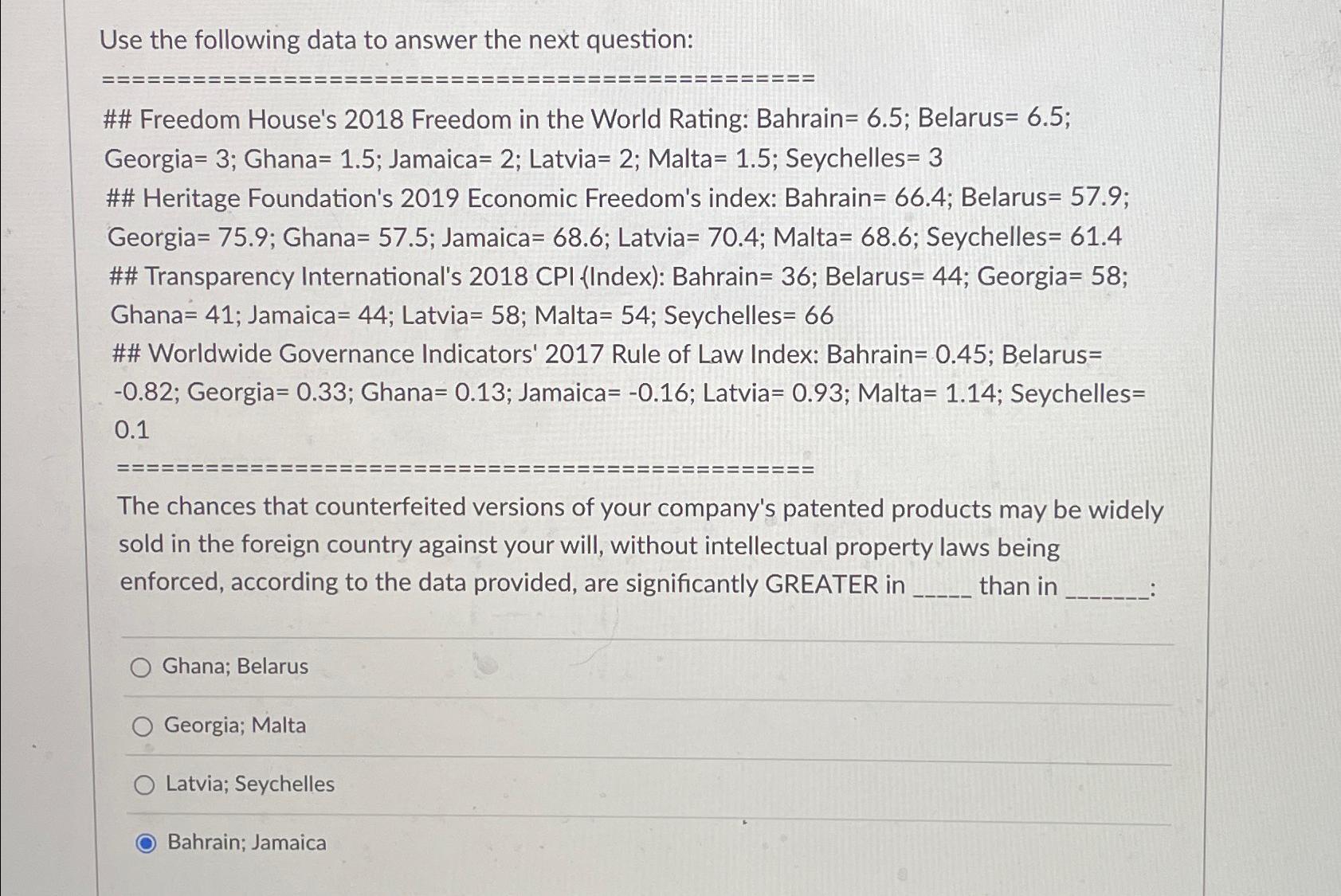Solved Use the following data to answer the next question:## | Chegg.com