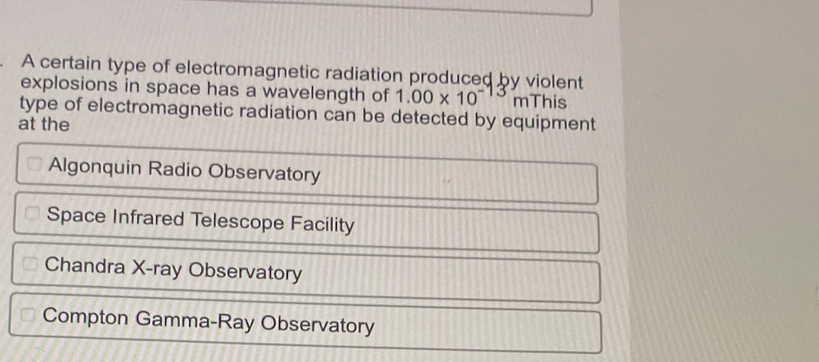 Solved A certain type of electromagnetic radiation produced | Chegg.com