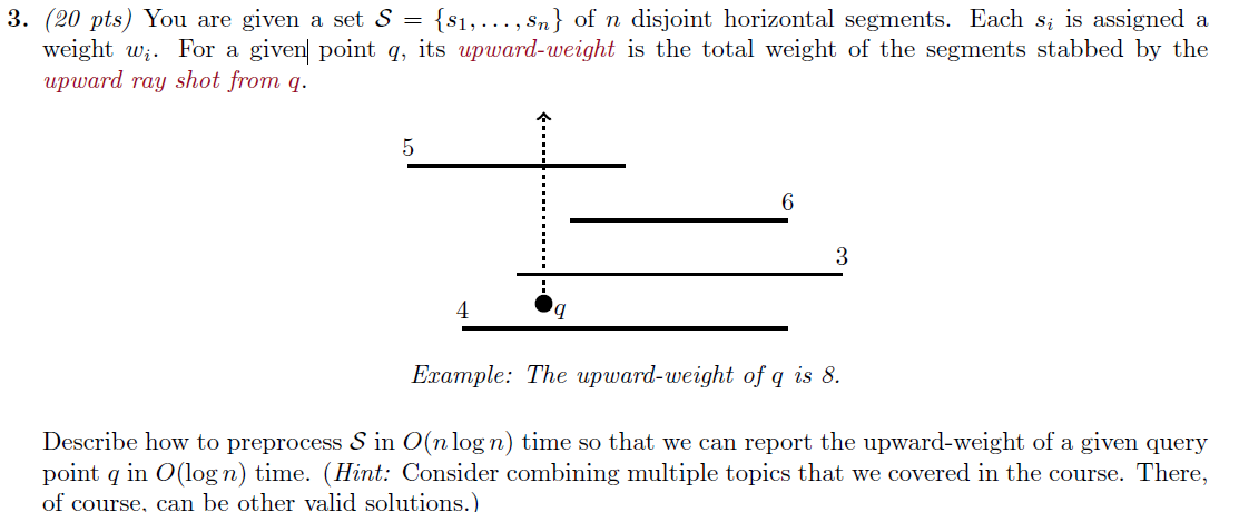 Solved (20 pts) ﻿You are given a set S={s1,dots,sn} of n | Chegg.com