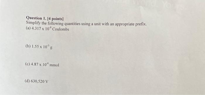 Solved simplify the following quantities using a unit with | Chegg.com