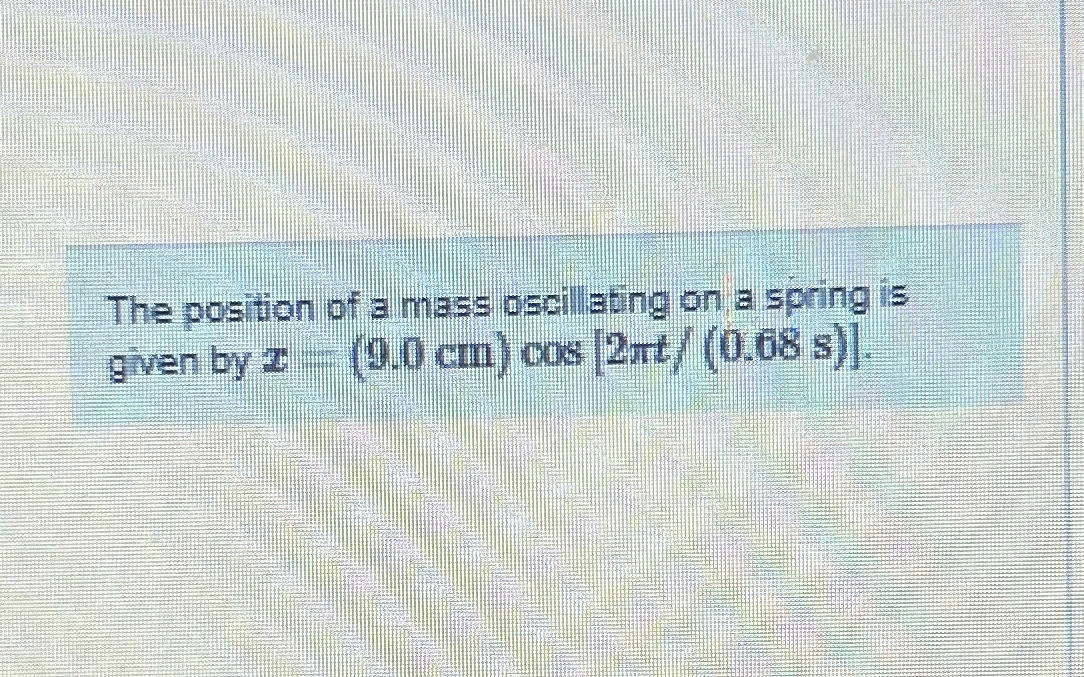 The position of a mass oscillating on a spring is | Chegg.com