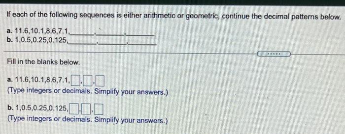 Solved If each of the following sequences is either | Chegg.com