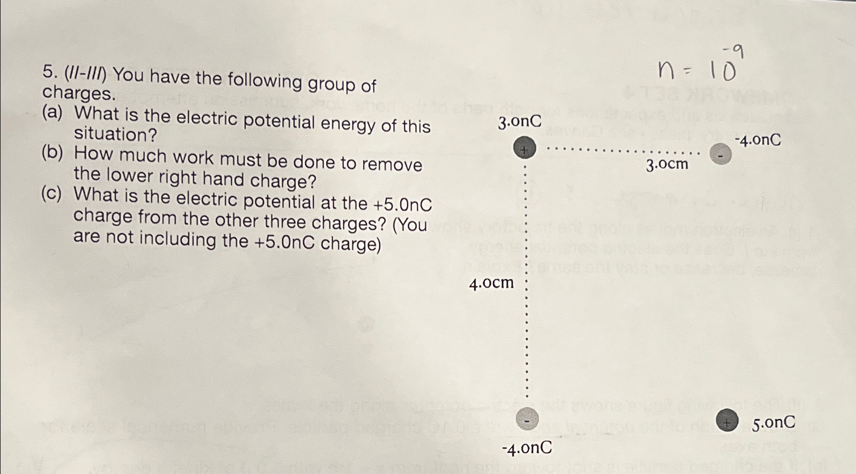 Solved (II-III) ﻿You have the following group of charges.(a) | Chegg.com