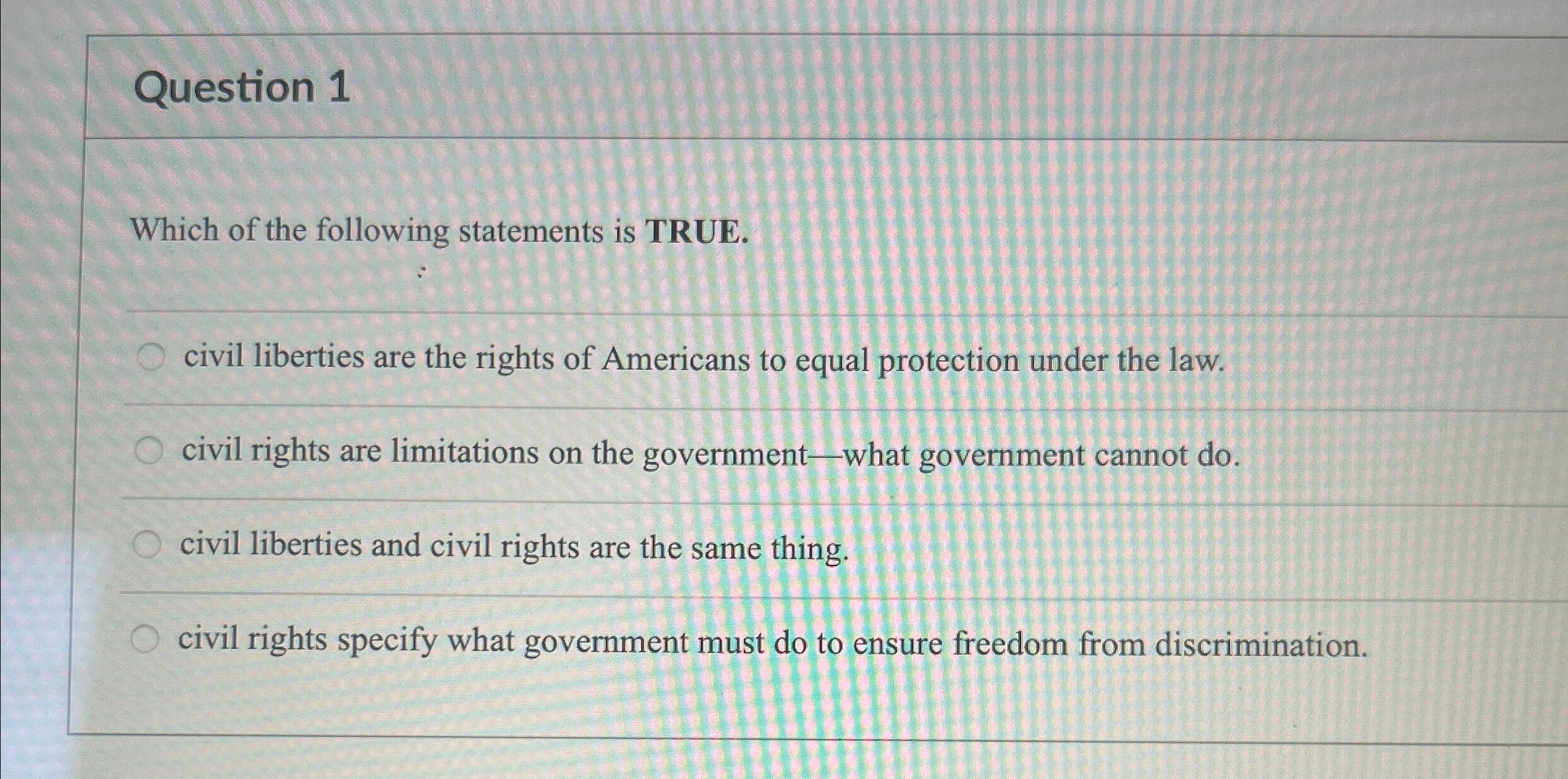 Solved Question 1Which of the following statements is | Chegg.com