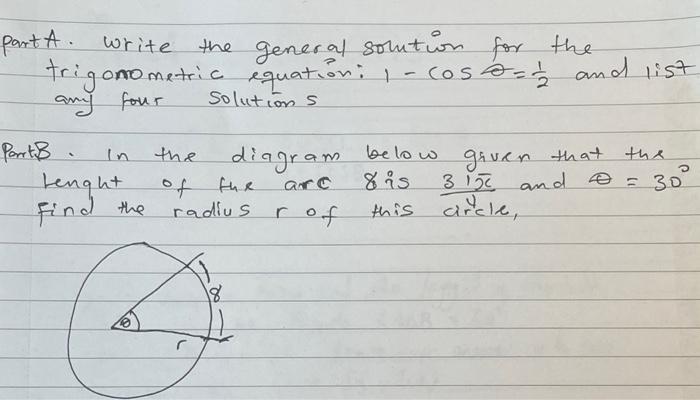 Solved part A. Write the general solution for the | Chegg.com