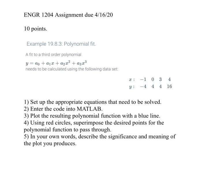 Solved ENGR 1204 Assignment due 4/16/20 10 points. Example | Chegg.com