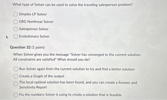 Solved What type of Solver can be used to solve the | Chegg.com