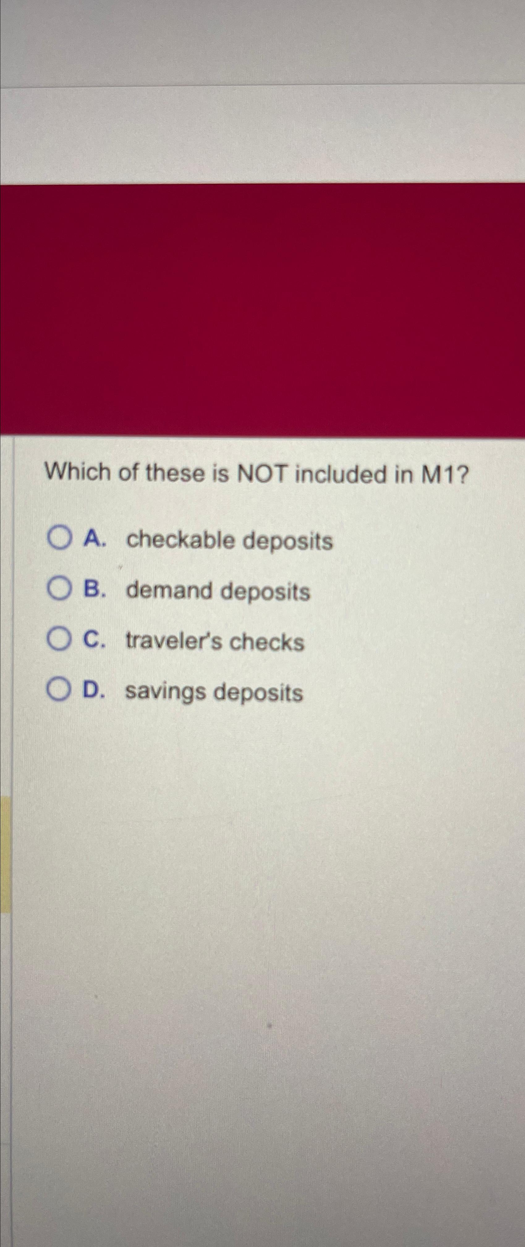 Solved Which of these is NOT included in M1?A. ﻿checkable | Chegg.com