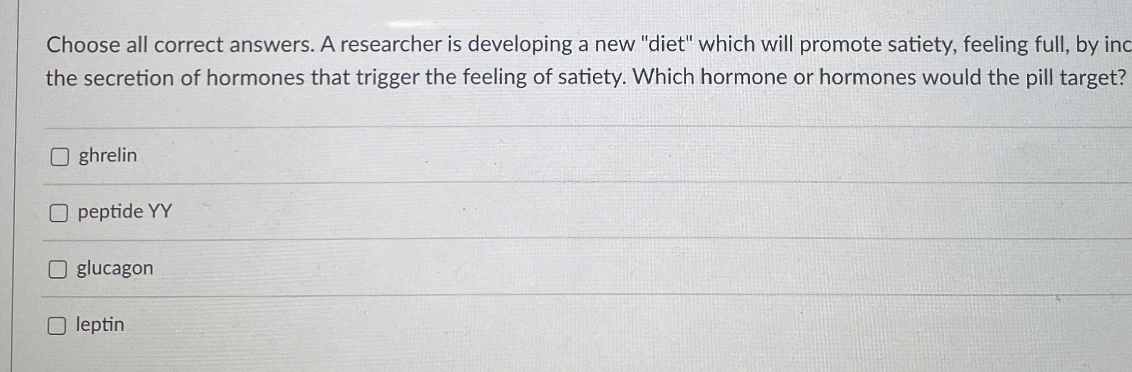 Solved Choose all correct answers. A researcher is | Chegg.com
