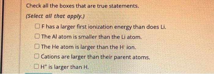 Solved Check all the boxes that are true statements. (Select | Chegg.com