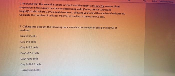 1.-Knowing that the area of a square is 1 mm2 and the | Chegg.com