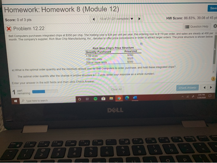 Solved Homework Homework 8 Module 12 Save Score 0 Of 3