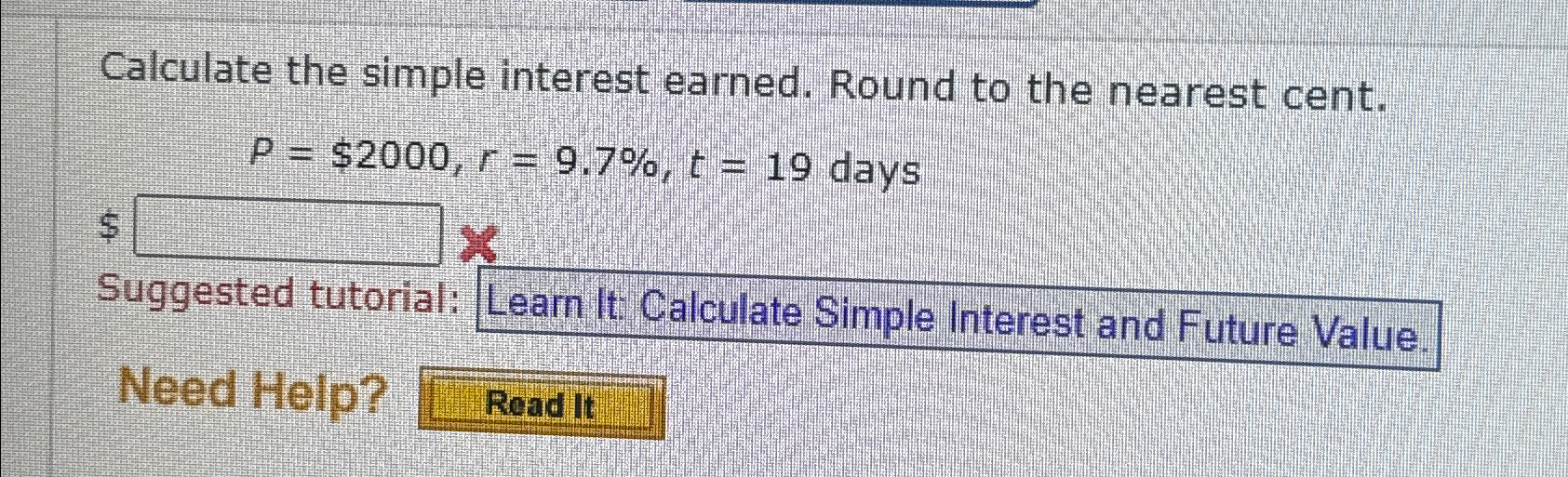 Solved Calculate the simple interest earned. Round to the | Chegg.com