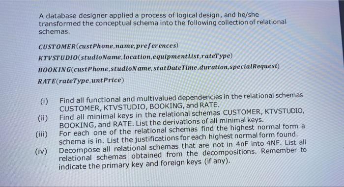 Solved Consider the following conceptual schema of a sample | Chegg.com