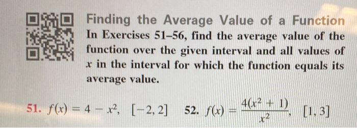 Solved OSO Finding the Average Value of a Function In | Chegg.com